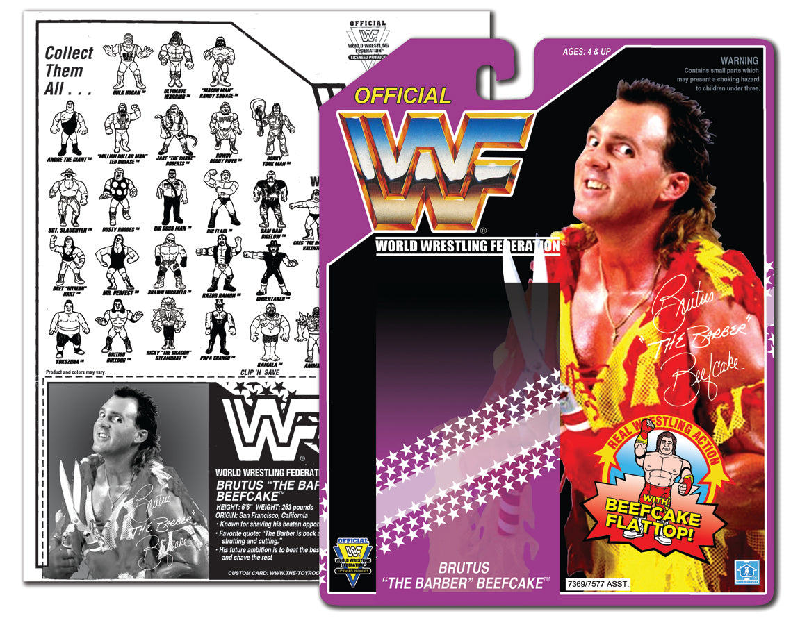 WWF HASBRO- Brutus Beefcake (PURPLE) – The Toyroom Repro & Custom Packaging