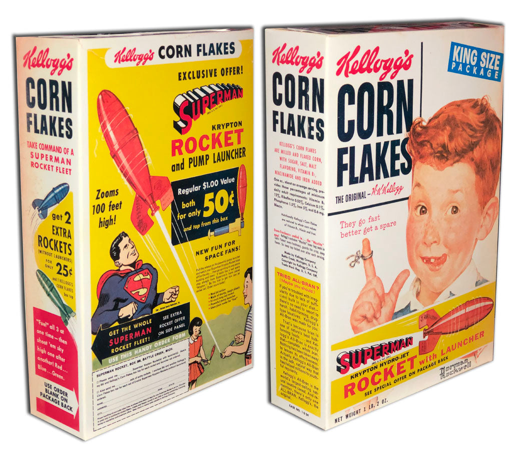 Cereal Box: Corn Flakes (Superman Rocket) – The Toyroom Repro & Custom ...