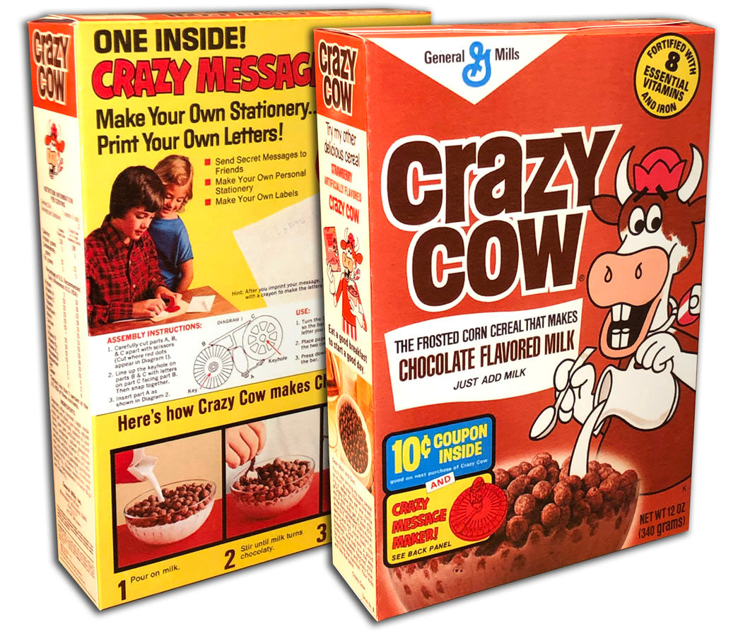 Cereal Box: Crazy Cow (Chocolate) – The Toyroom Repro & Custom Packaging