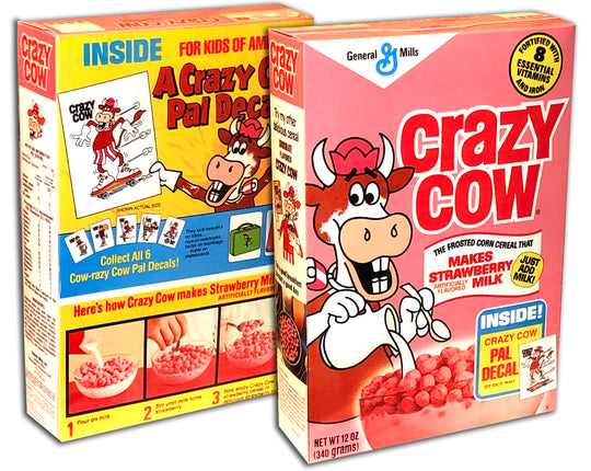 Cereal Box: Crazy Cow (Strawberry) – The Toyroom Repro & Custom Packaging
