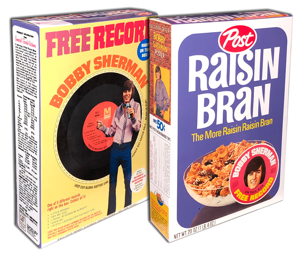 Cereal Box: Post Raisin Bran (Bobby Sherman Record) – The Toyroom Repro ...
