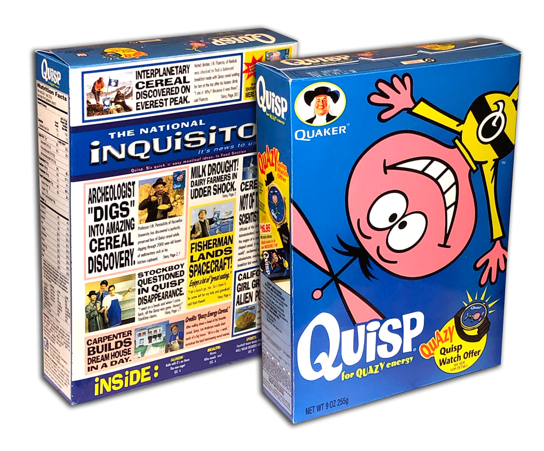 Cereal Box: Quisp (Quazy Watch) – The Toyroom Repro & Custom Packaging